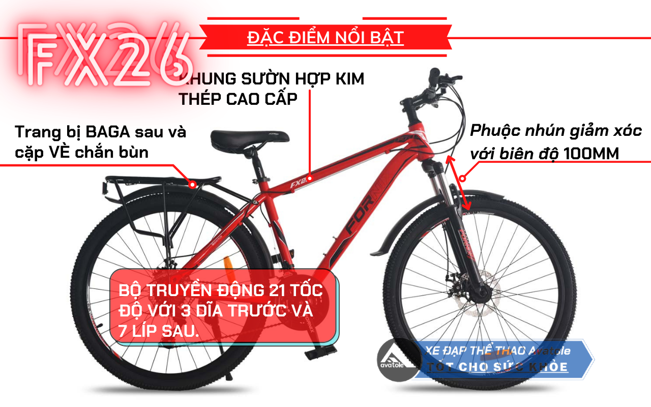 Xe đạp địa hình Fornix FX26 - 2022 | CHÍNH HÃNG GIÁ TỐT...